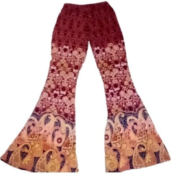 love, Fire | Pants & Jumpsuits | Love Fire Paisley Floral Print Flare ...